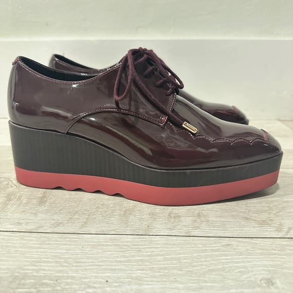 Zara | Shoes | Zara Burgundy Lace Up Platform | Poshmark